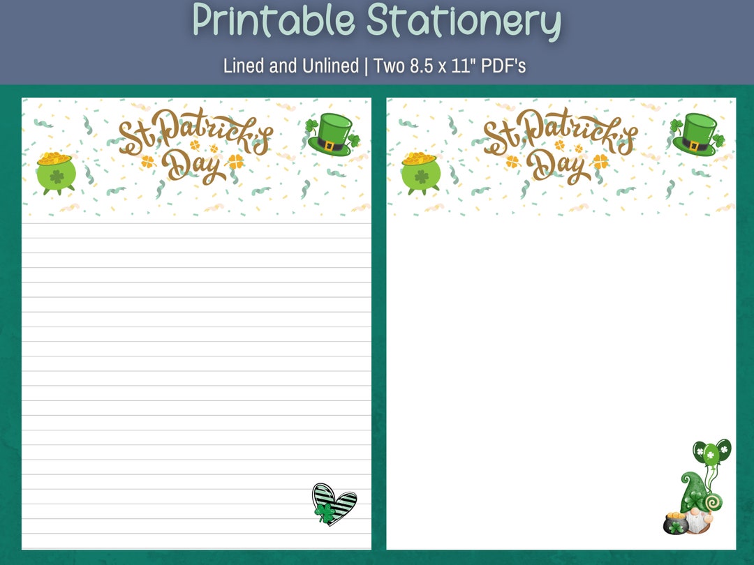 St Patrick's Day, Printable Paper, Letter Writing, Journal Pages, St ...