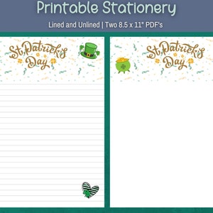 St Patrick's Day, Printable Paper, Letter Writing, Journal Pages, St ...