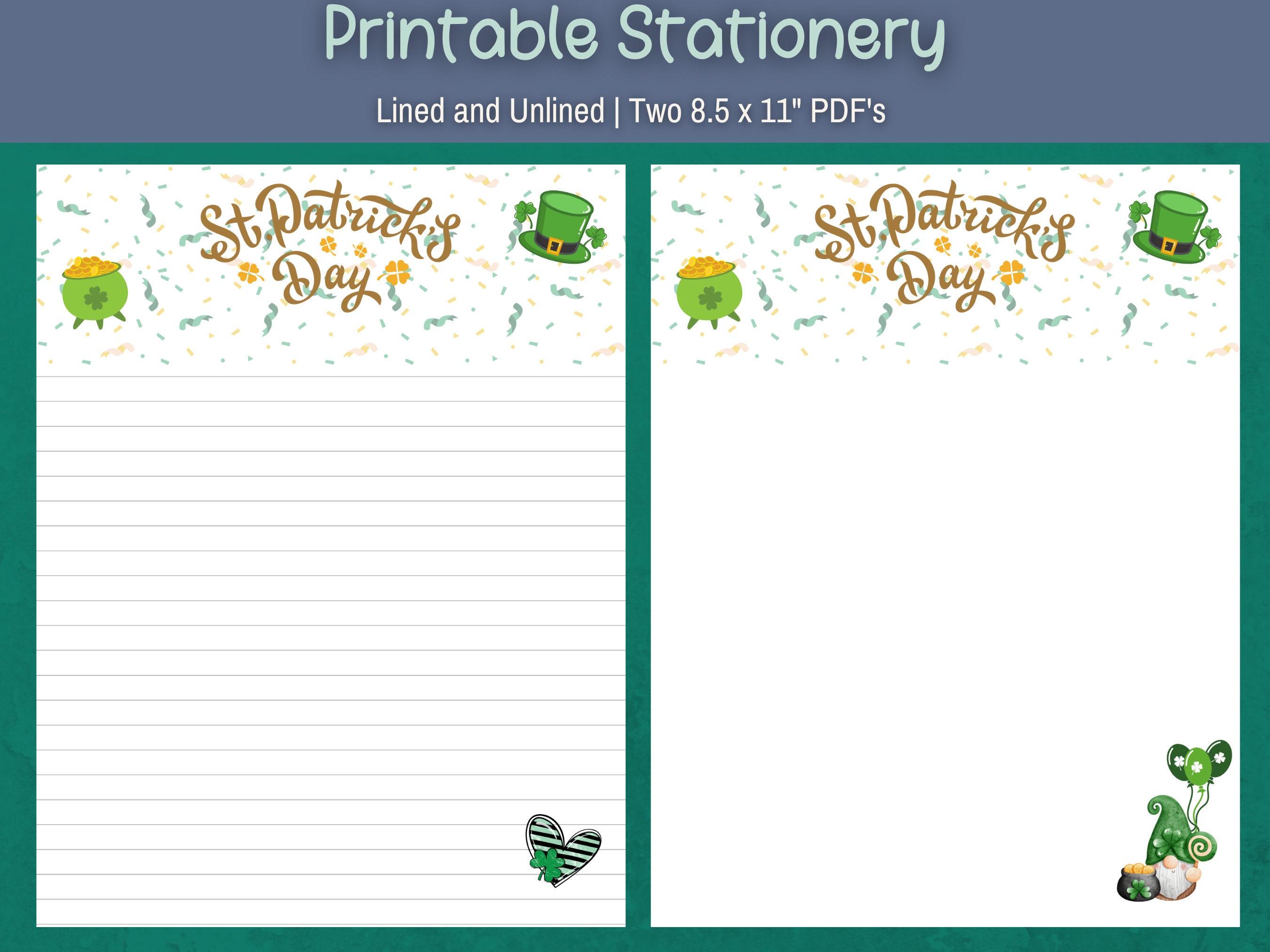 St Patrick's Day, Printable Paper, Letter Writing, Journal Pages, St ...