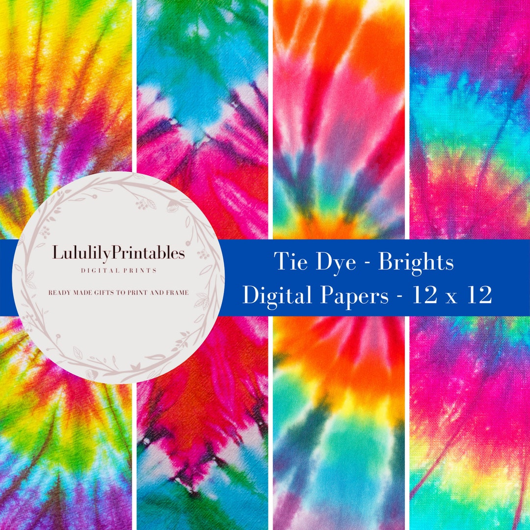 Tie Dye Digital Papers Party Decorations Boho Scrapbooking - Etsy