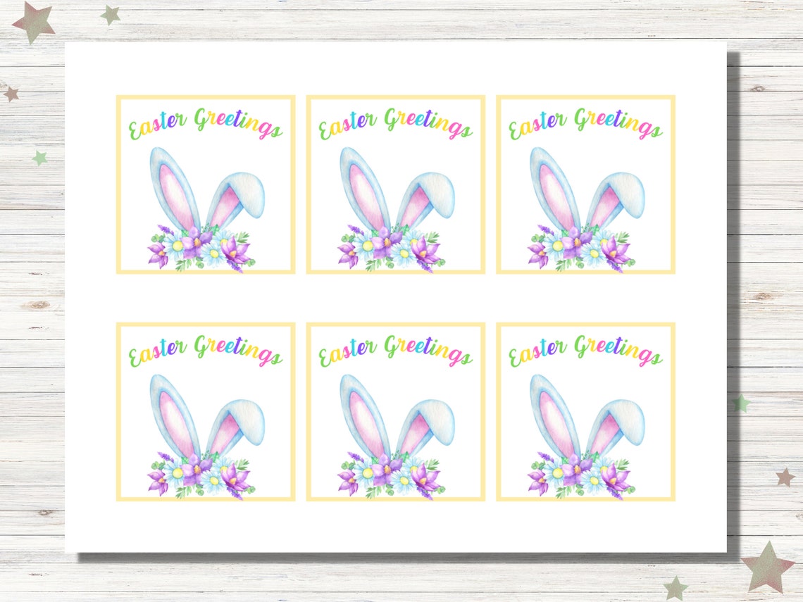 Easter Bunny Gift Tags PDF Printable Gift or Favor Tags - Etsy