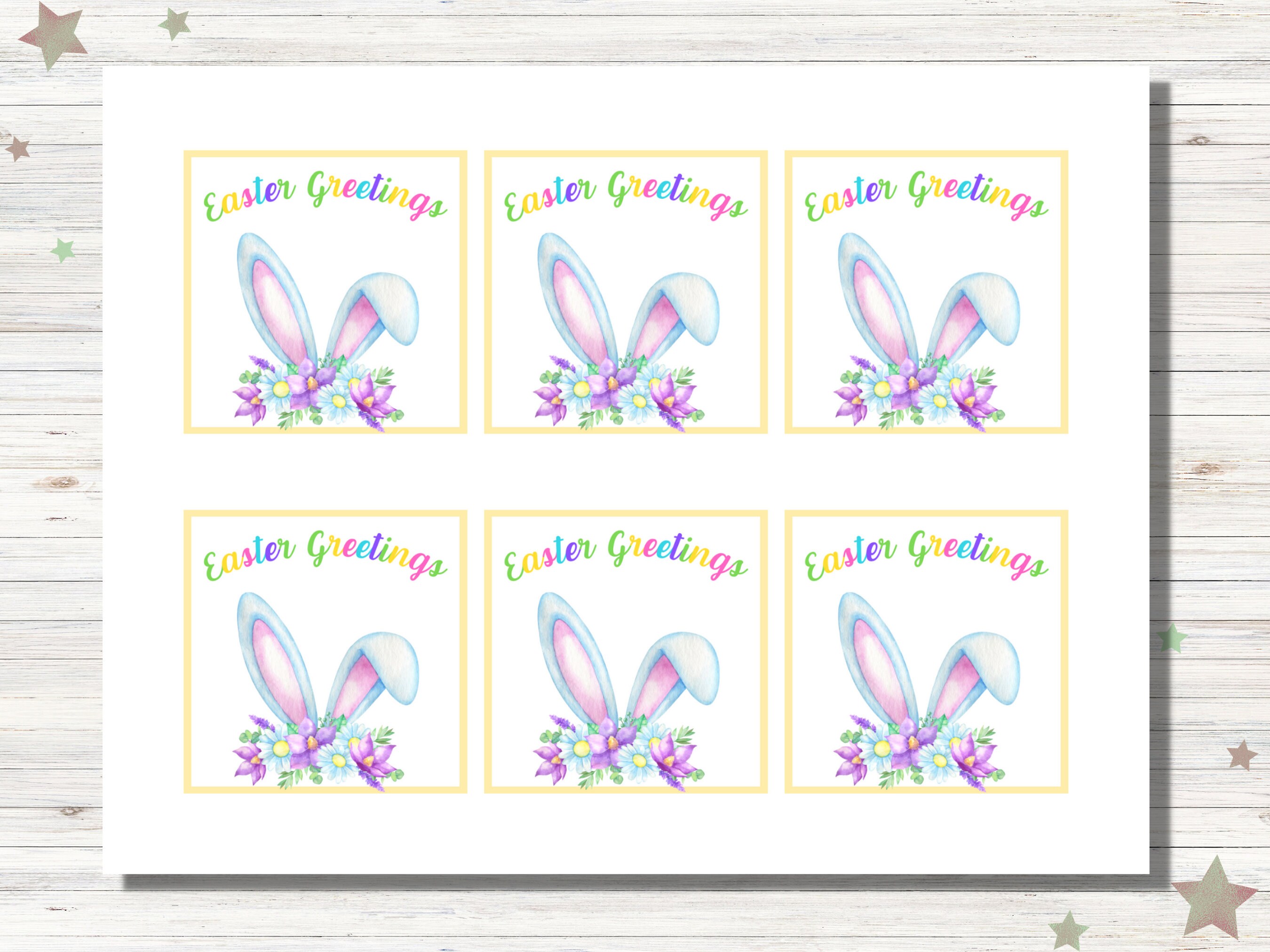 Easter Bunny Gift Tags PDF Printable Gift or Favor Tags - Etsy