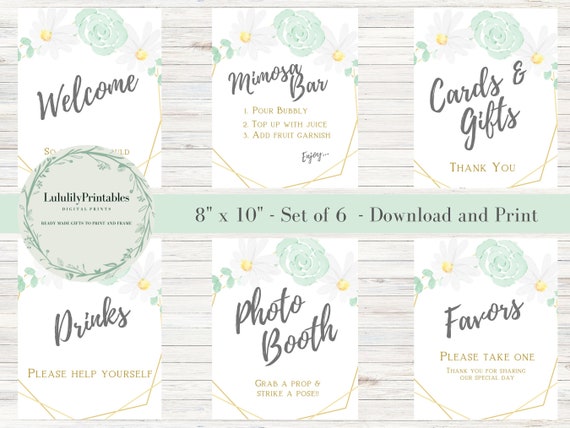 Party Supplies Daisy Print Modern Party Signage Printable Party Decor ...