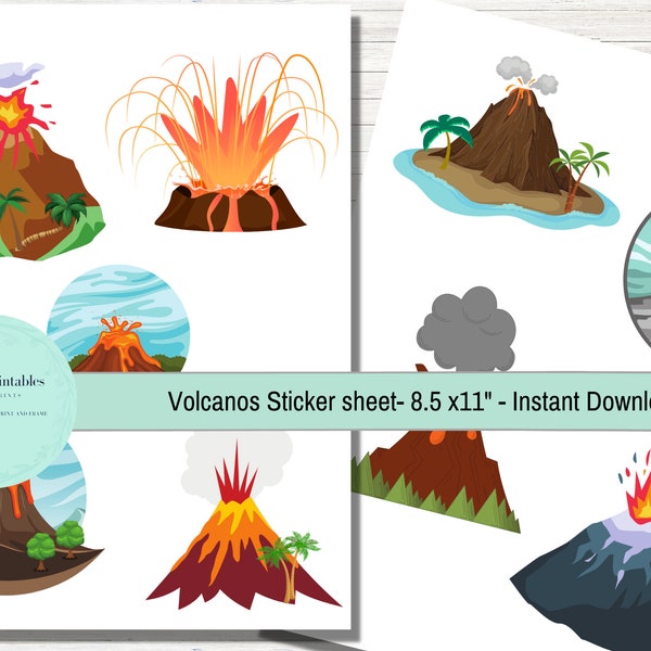 Volcano Watercolor - Etsy