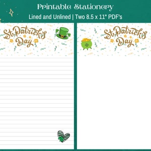St Patrick's Day, Printable Paper, Letter Writing, Journal Pages, St ...