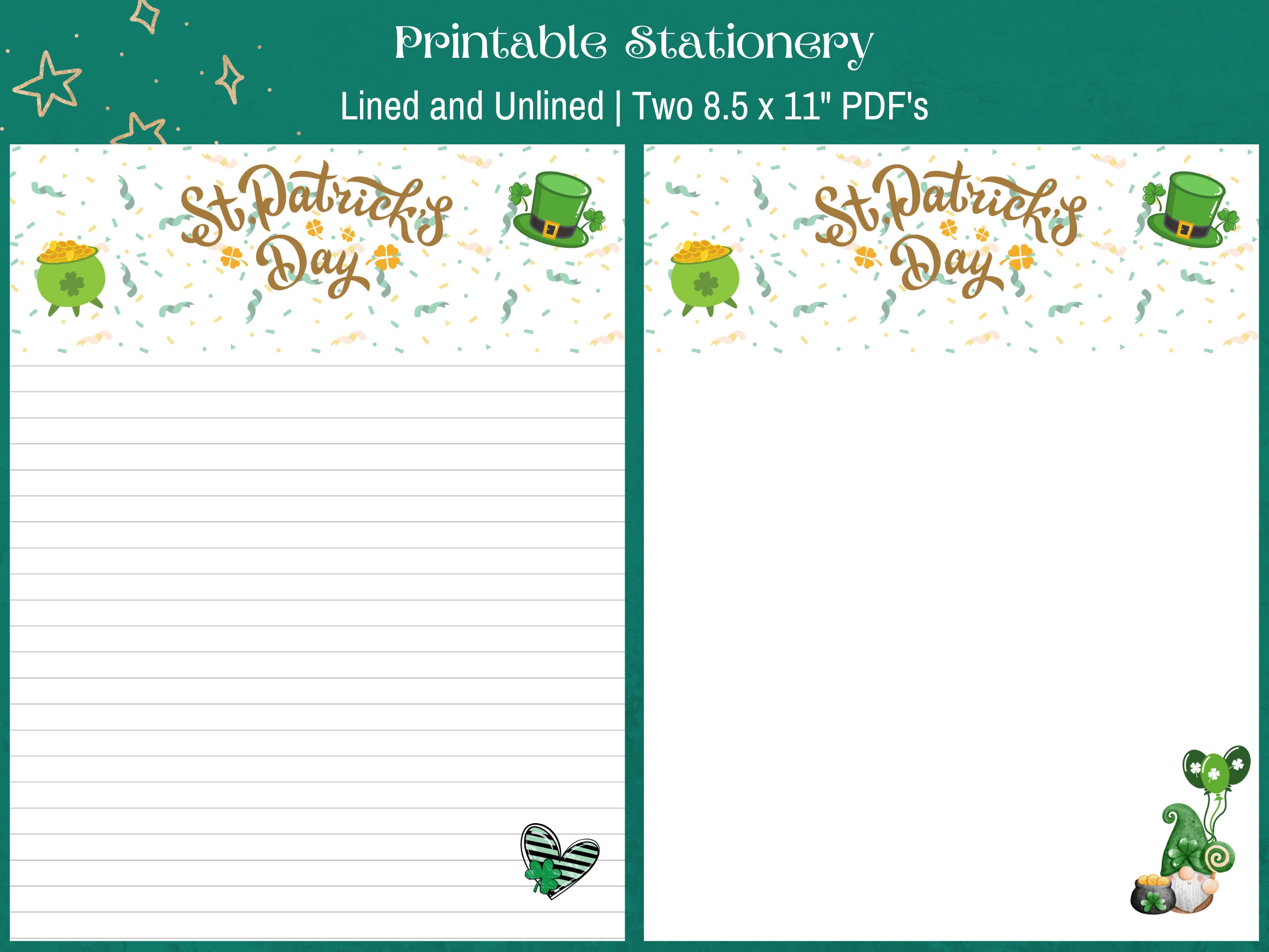 St Patrick's Day, Printable Paper, Letter Writing, Journal Pages, St ...