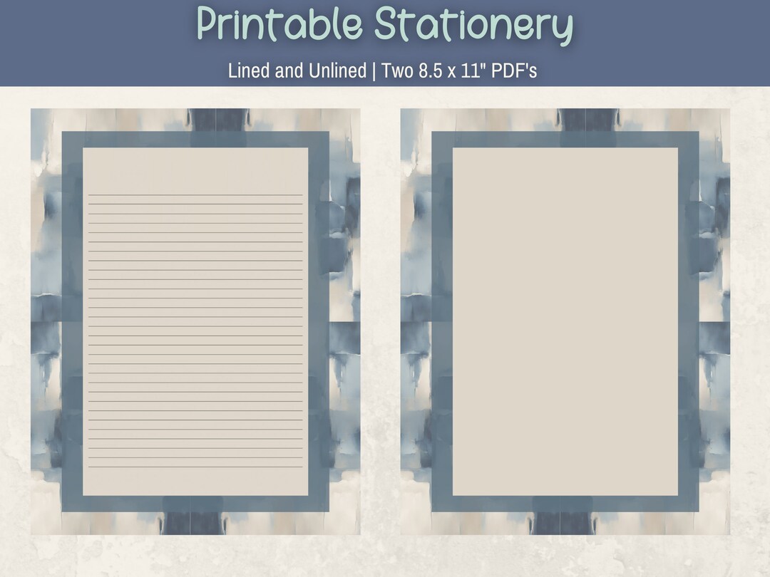 Blue Watercolor Printable Writing Paper or Journal Pages - Etsy