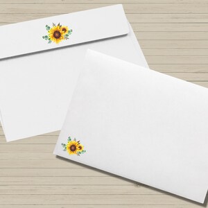 Sunflowers Printable Notepaper, Printable Journal or Letter Pages Lined ...