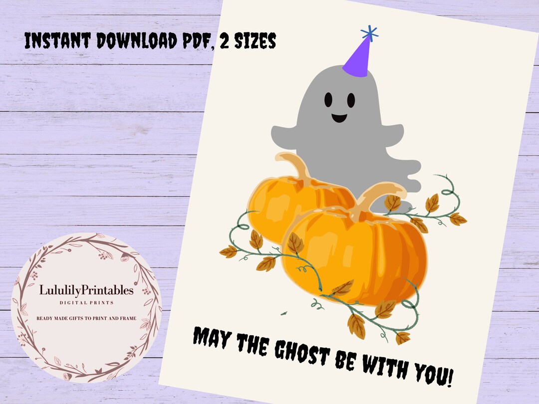Halloween Ghost Poster, Printable Party Decor or Halloween Wall Art - Etsy