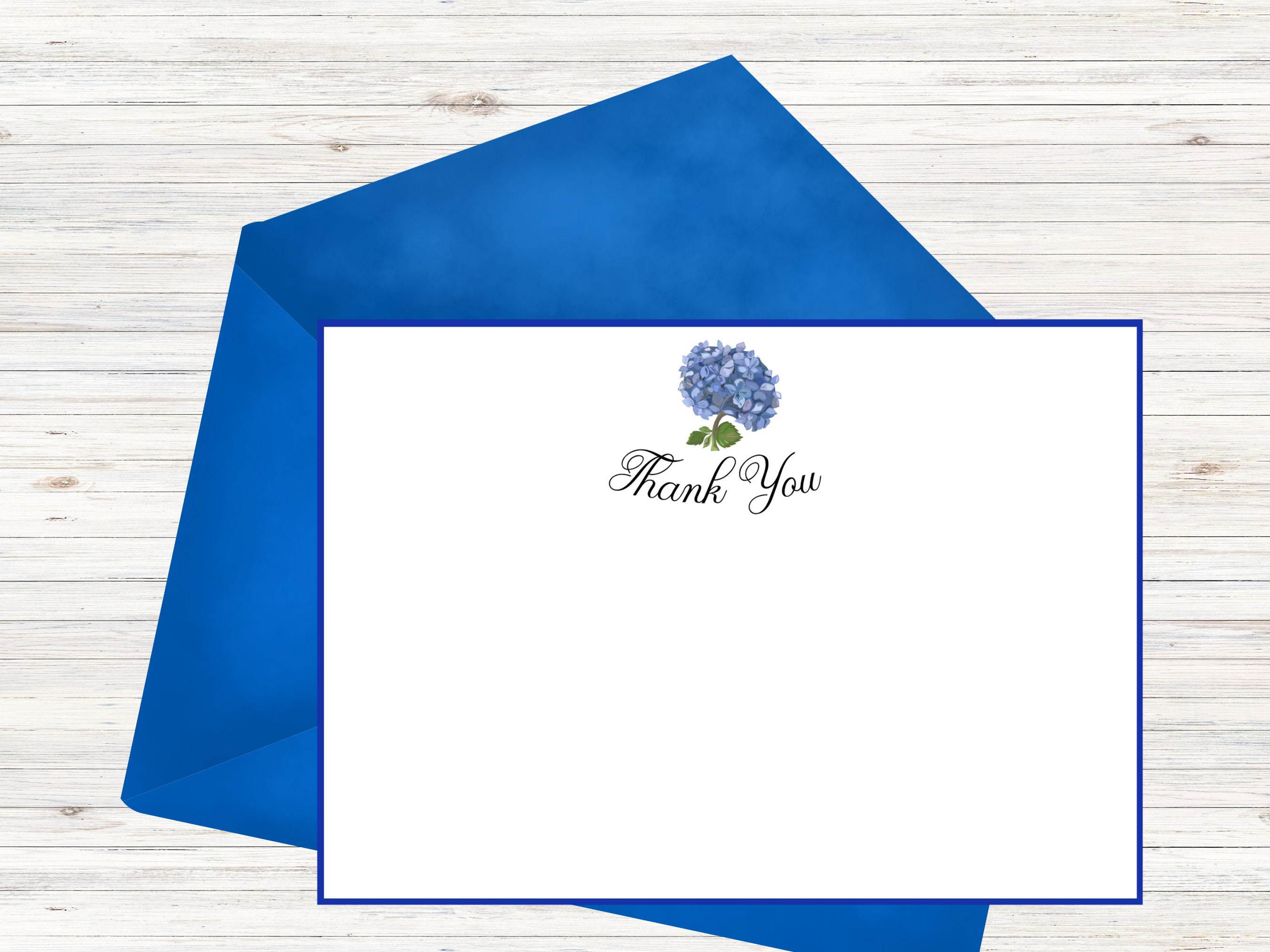 Blue Hydrangea Printable Paper Letter Writing Thank You Notes Journal ...