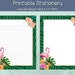 Tropical Print Writing Paper Printable Stationery Flamingo Stationery ...