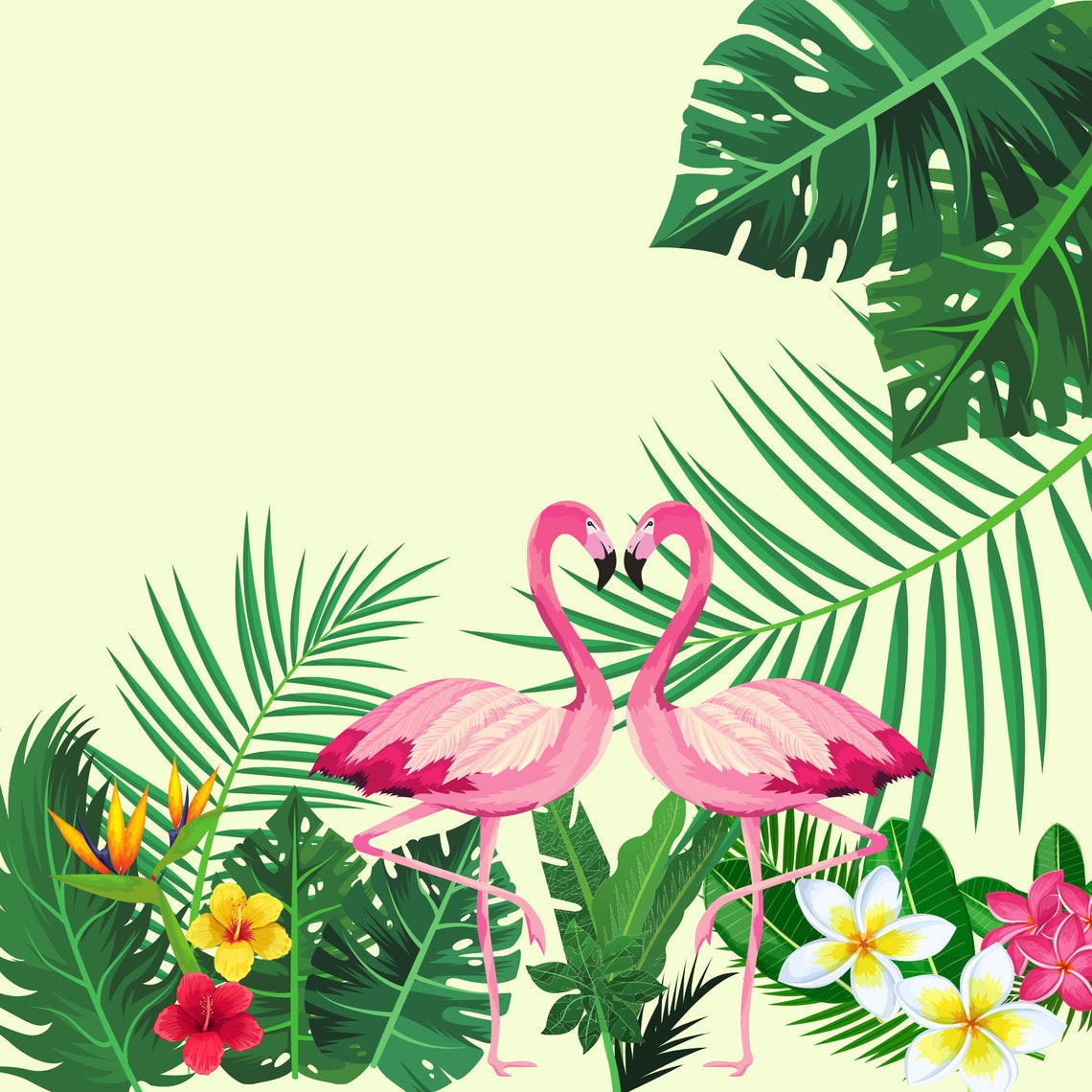 Flamingo Digital Paper Printable Flamingo Collage Paper in 3 Sizes Use ...