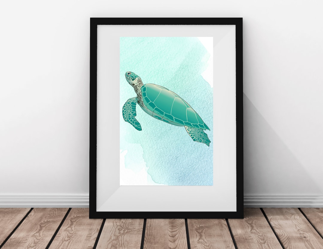Sea Turtles, Sea Turtle Watercolor Print, Sea Turtle Printable, Turtle ...