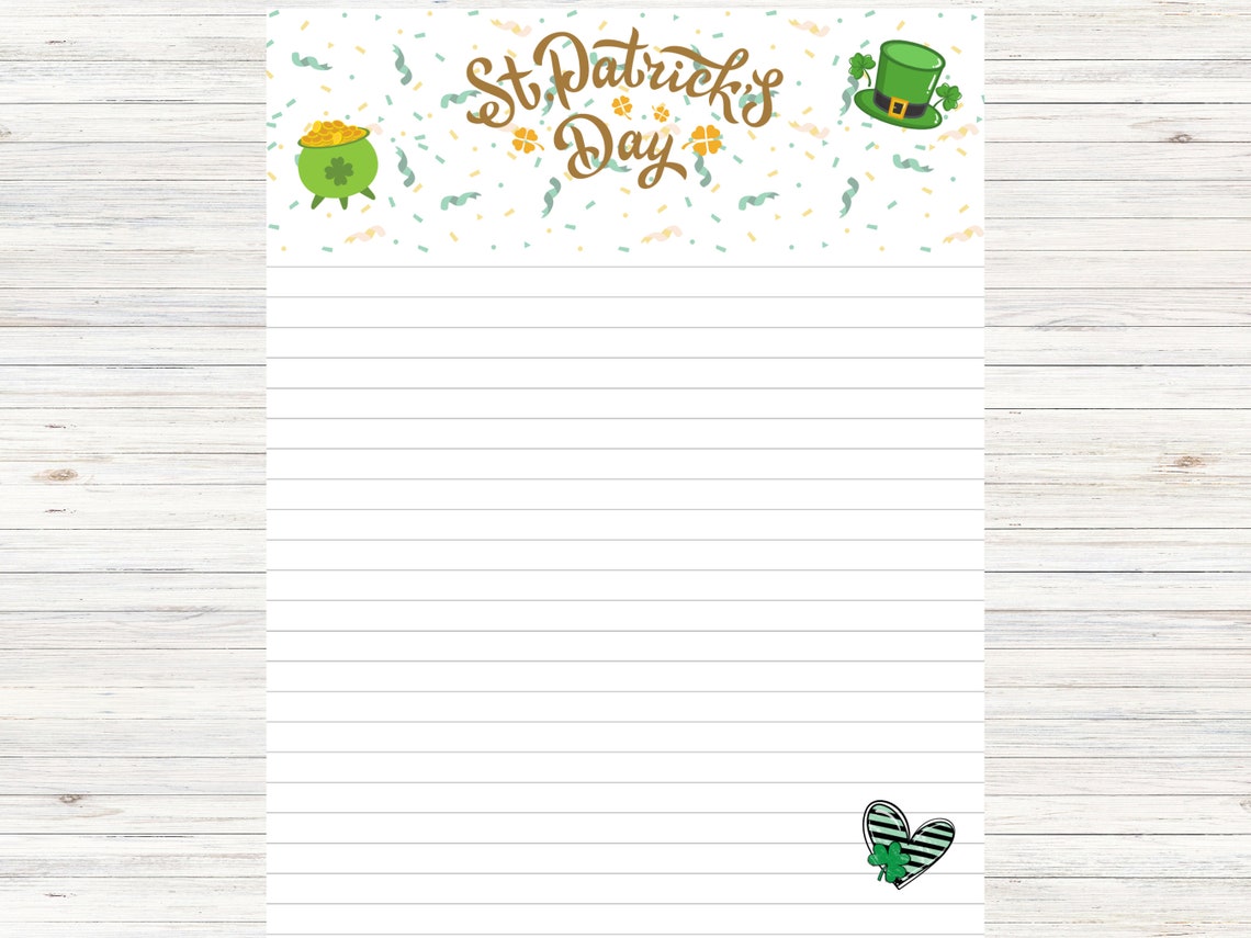 St Patrick's Day, Printable Paper, Letter Writing, Journal Pages, St ...