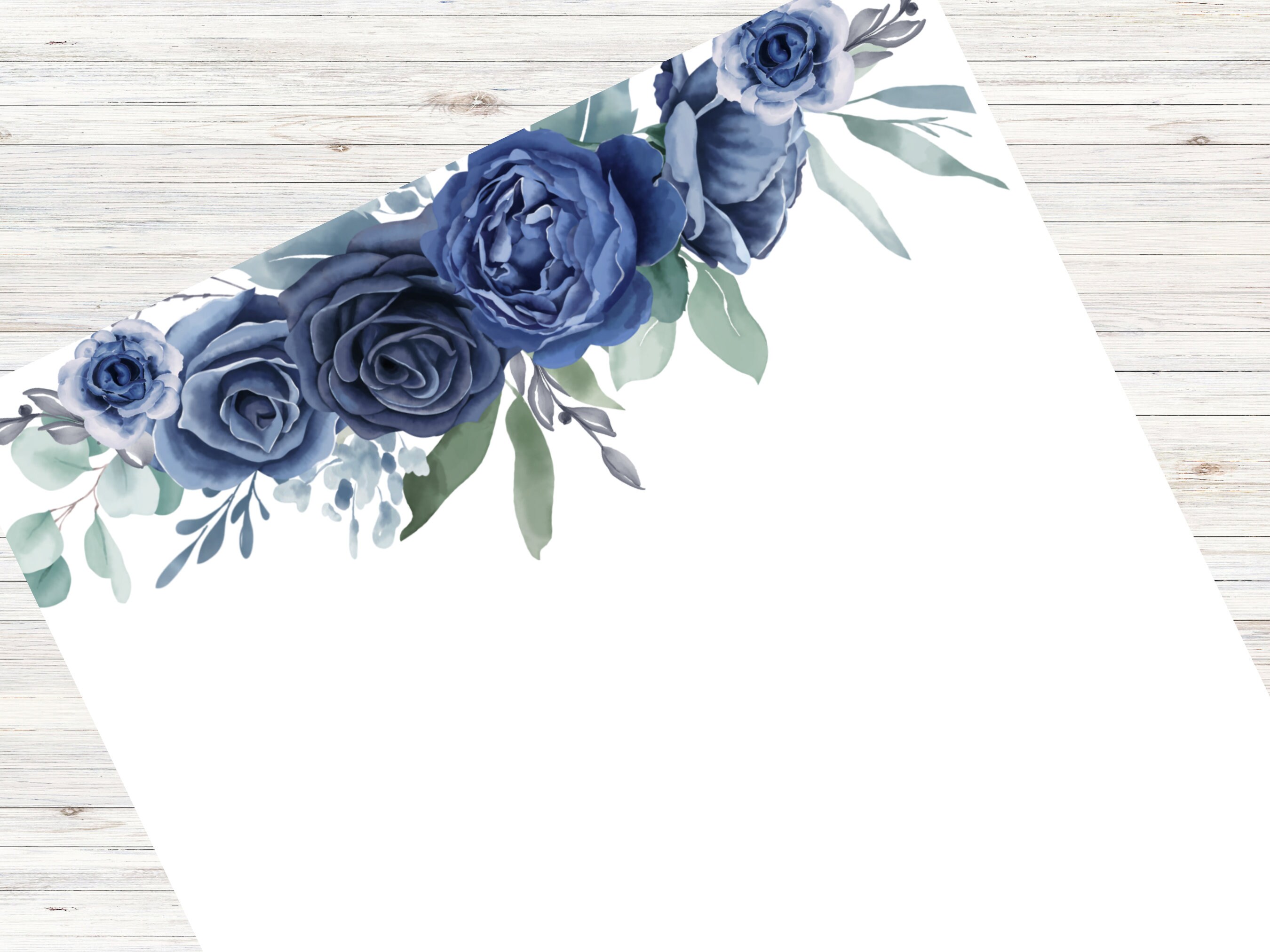 Navy Blue Floral Writing Paper Printable Elegant Navy Blue Stationery ...