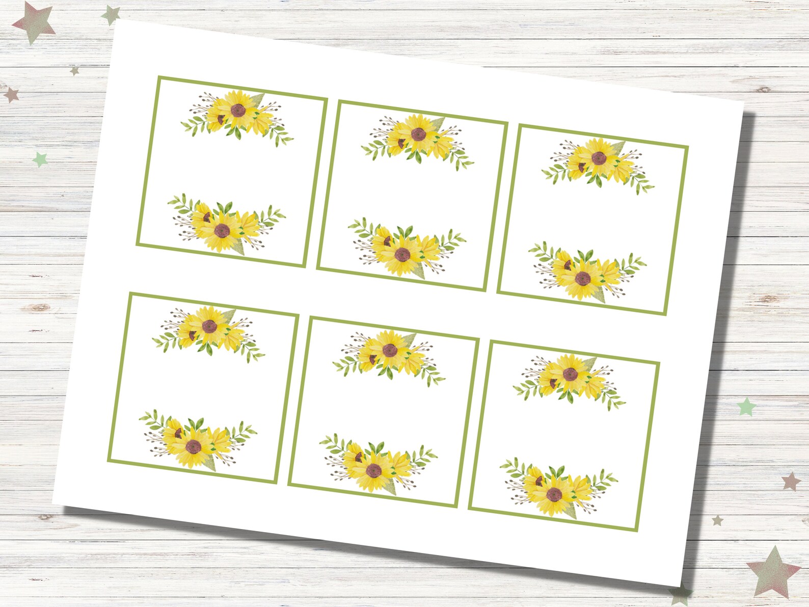 EDITABLE Sunflower Gift Tags, Flower Stickers, Personalize With ...