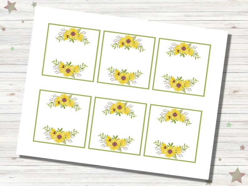 EDITABLE Sunflower Gift Tags, Flower Stickers, Personalize With ...