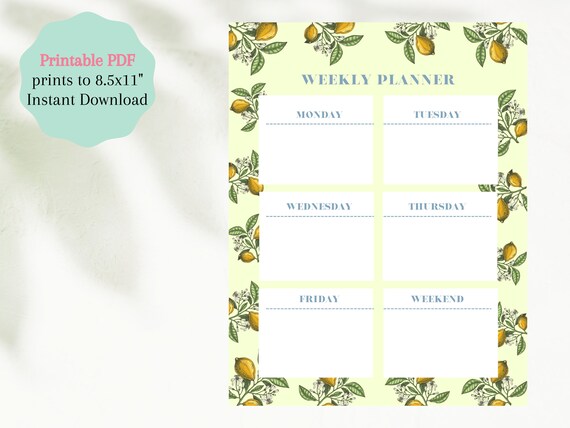 Lemon Prints Fun Kitchen Printable Note Page or Mom Planner - Etsy