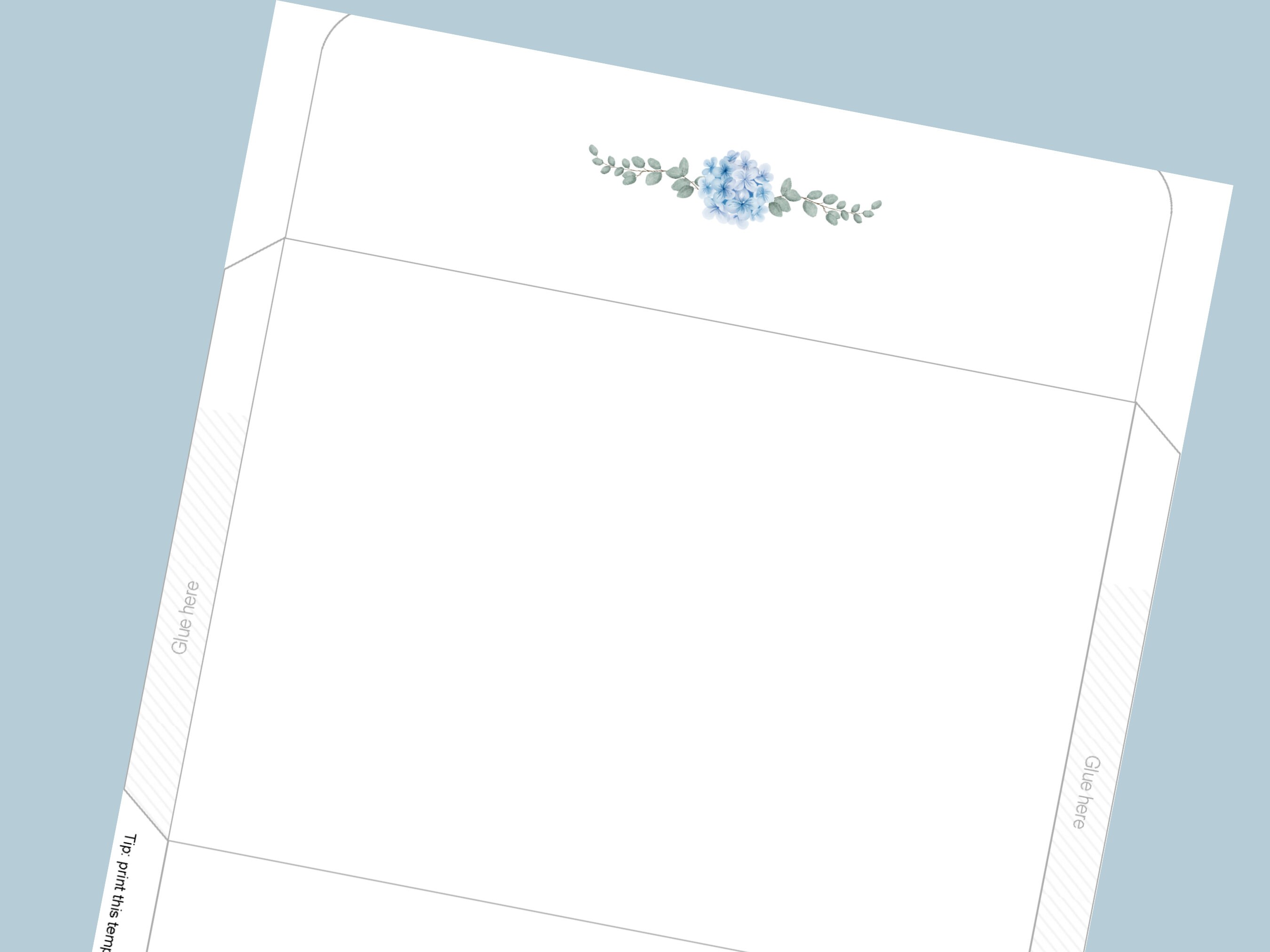 Blue Hydrangea Stationery: Floral Writing Paper With Envelope (PDF) - Etsy