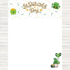 St Patrick's Day, Printable Paper, Letter Writing, Journal Pages, St ...