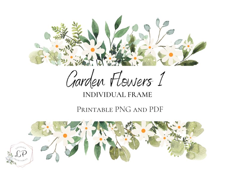 Daisy Clipart Flower Frame Printable Floral Clipart Daisy - Etsy