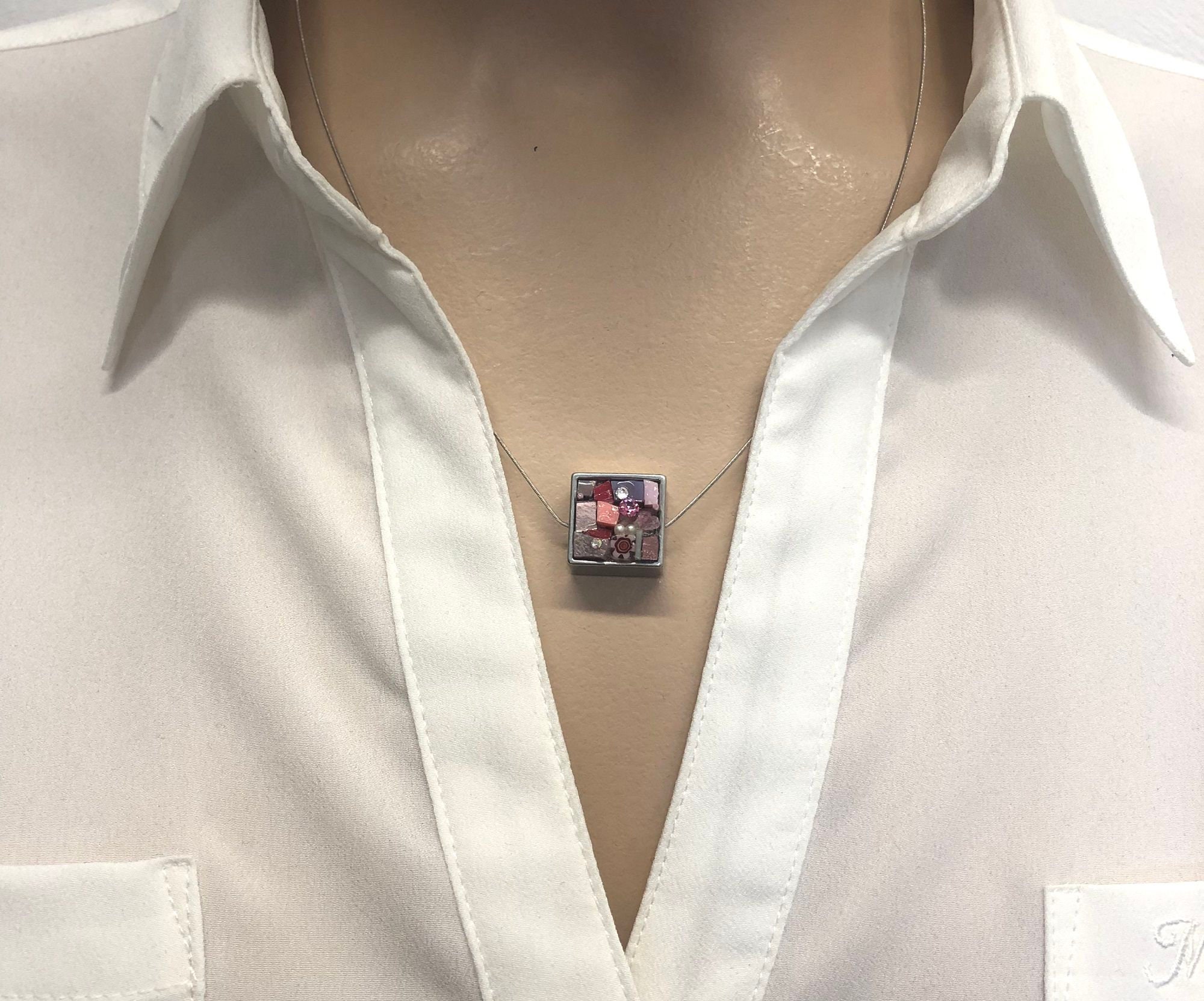 Mosaic Chain. Mosaic Jewelry, Mini Mosaic, Mosaique, Necklace, Pendant ...