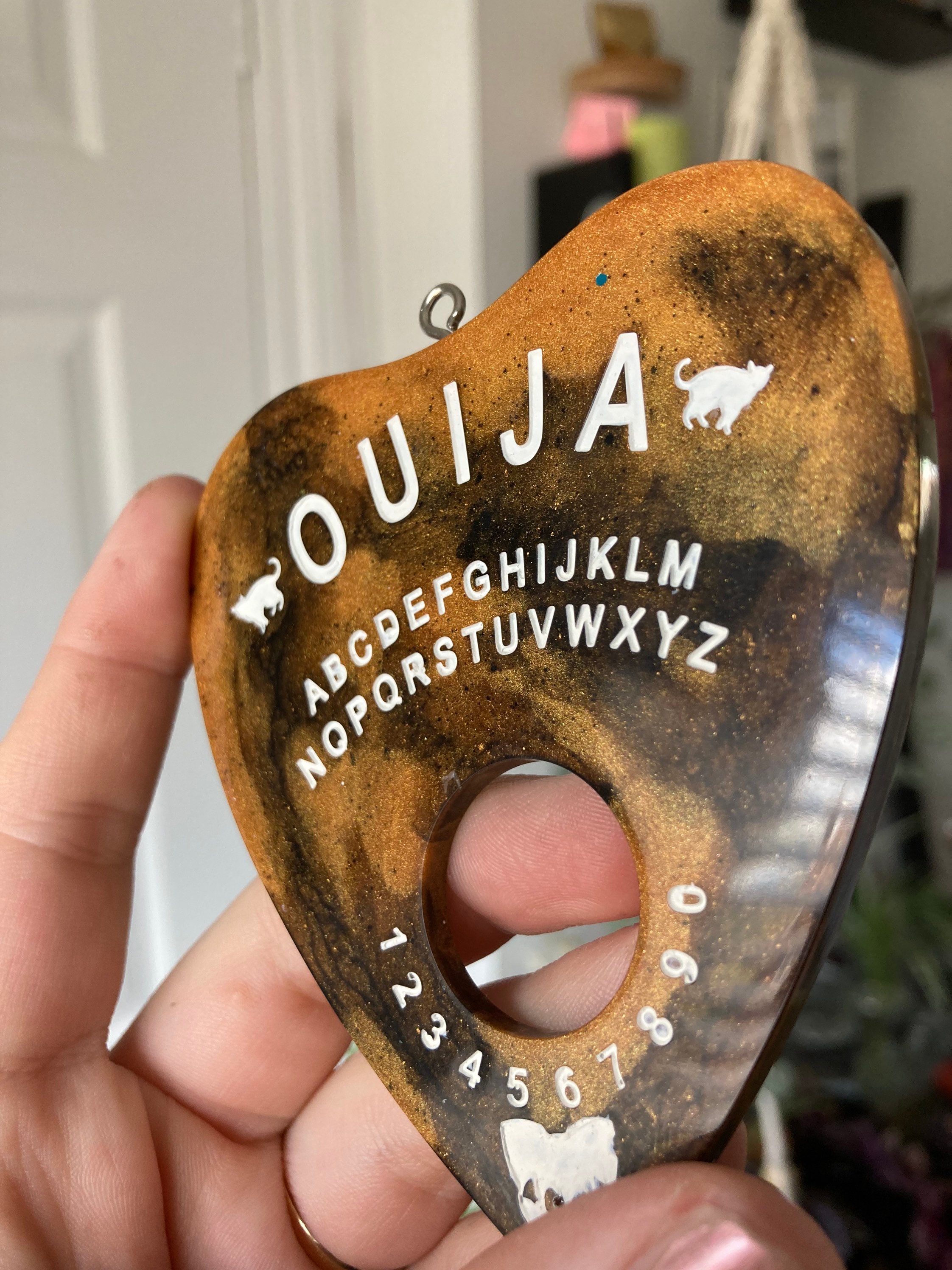 Ouija Planchette Hanging Decoration with Gold and Black Marble | Etsy