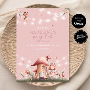 Editable Fairy Birthday Invitation, Enchanted Forest Invitation, Tea ...