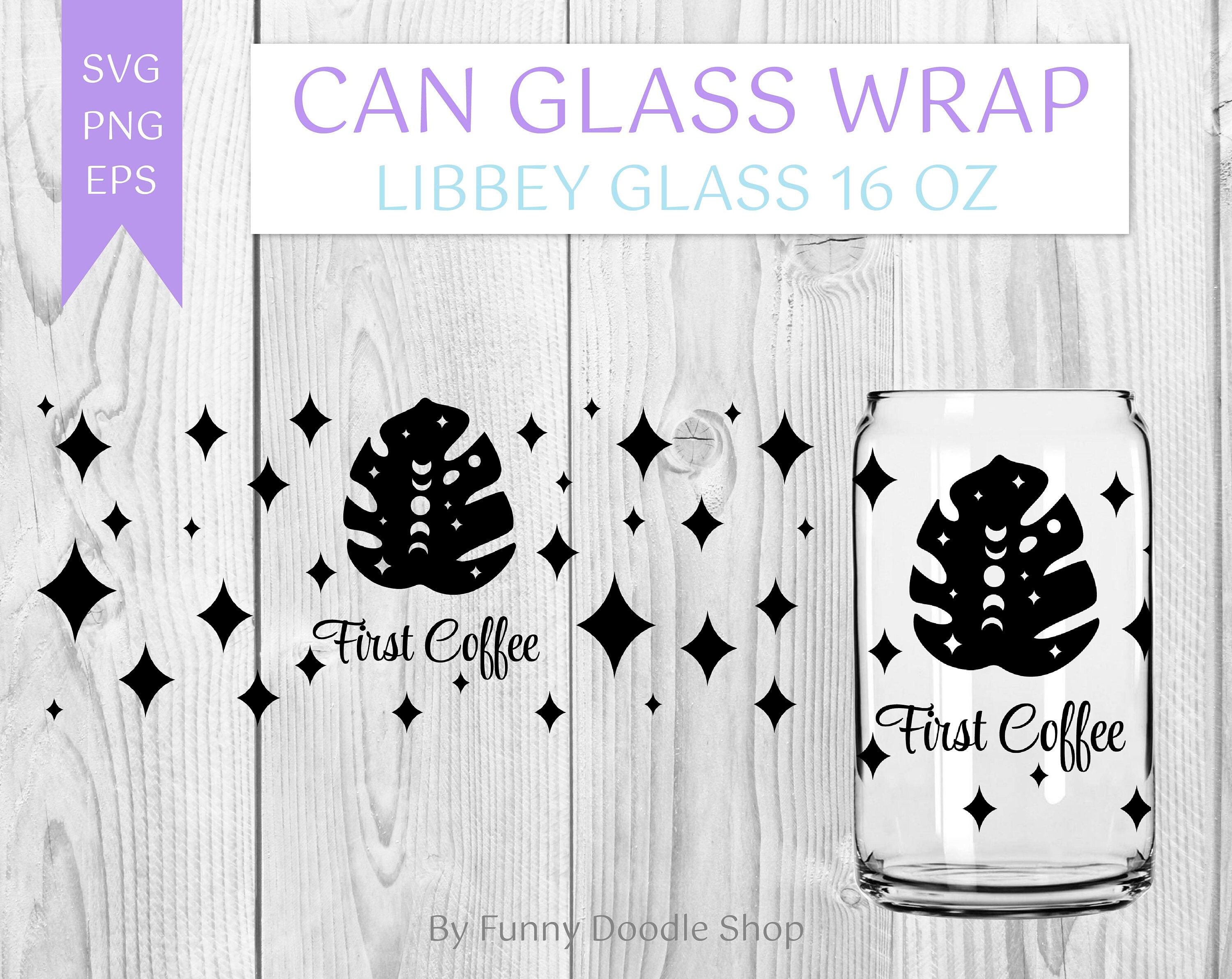 Can Glass Svg Glass Wrap Svg Can Glass Svg Monstera Svg Etsy