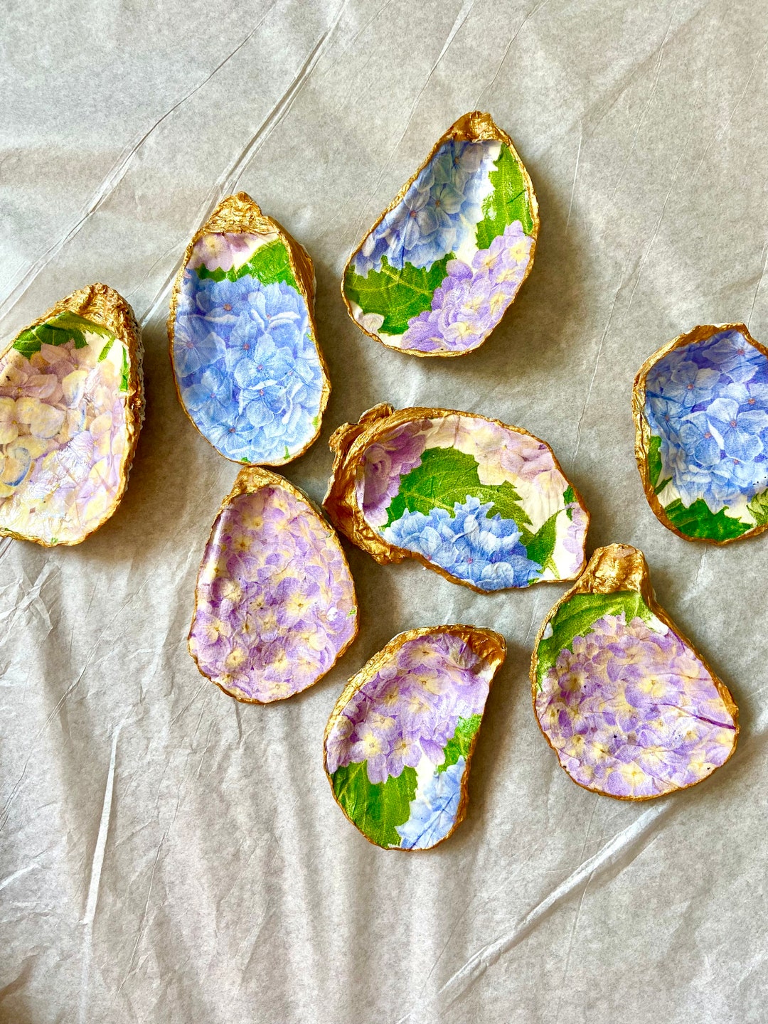 Hydrangea Oyster Ring Dish - Etsy