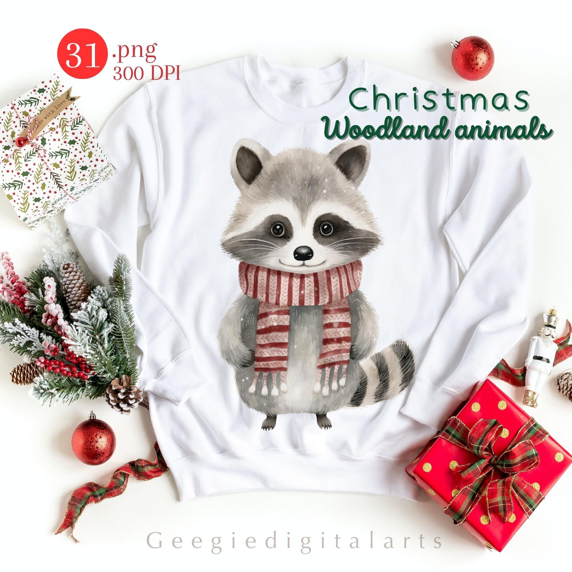 Cozy Christmas Woodland Clipart Cute Forest Animals 31 Elements .png ...