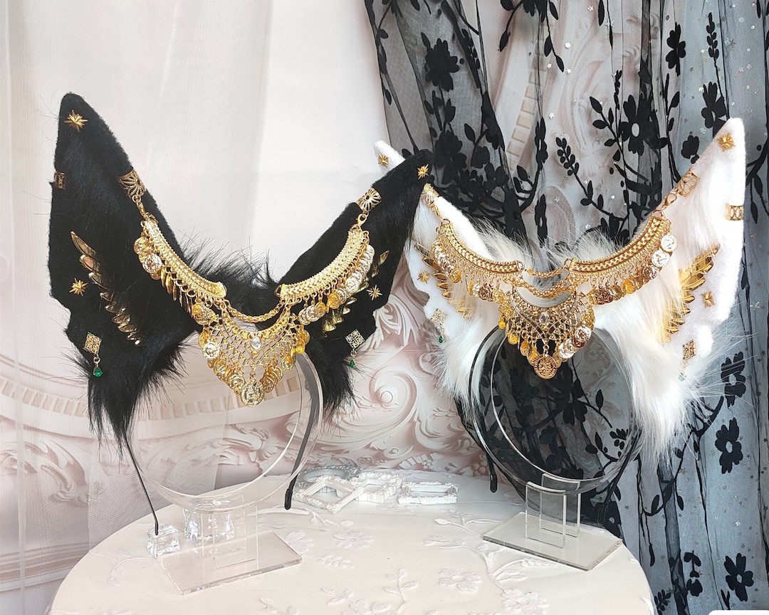 Anubis Wolf Ears，cute Luxury Realistic Fox Ears Headband,halloween ...