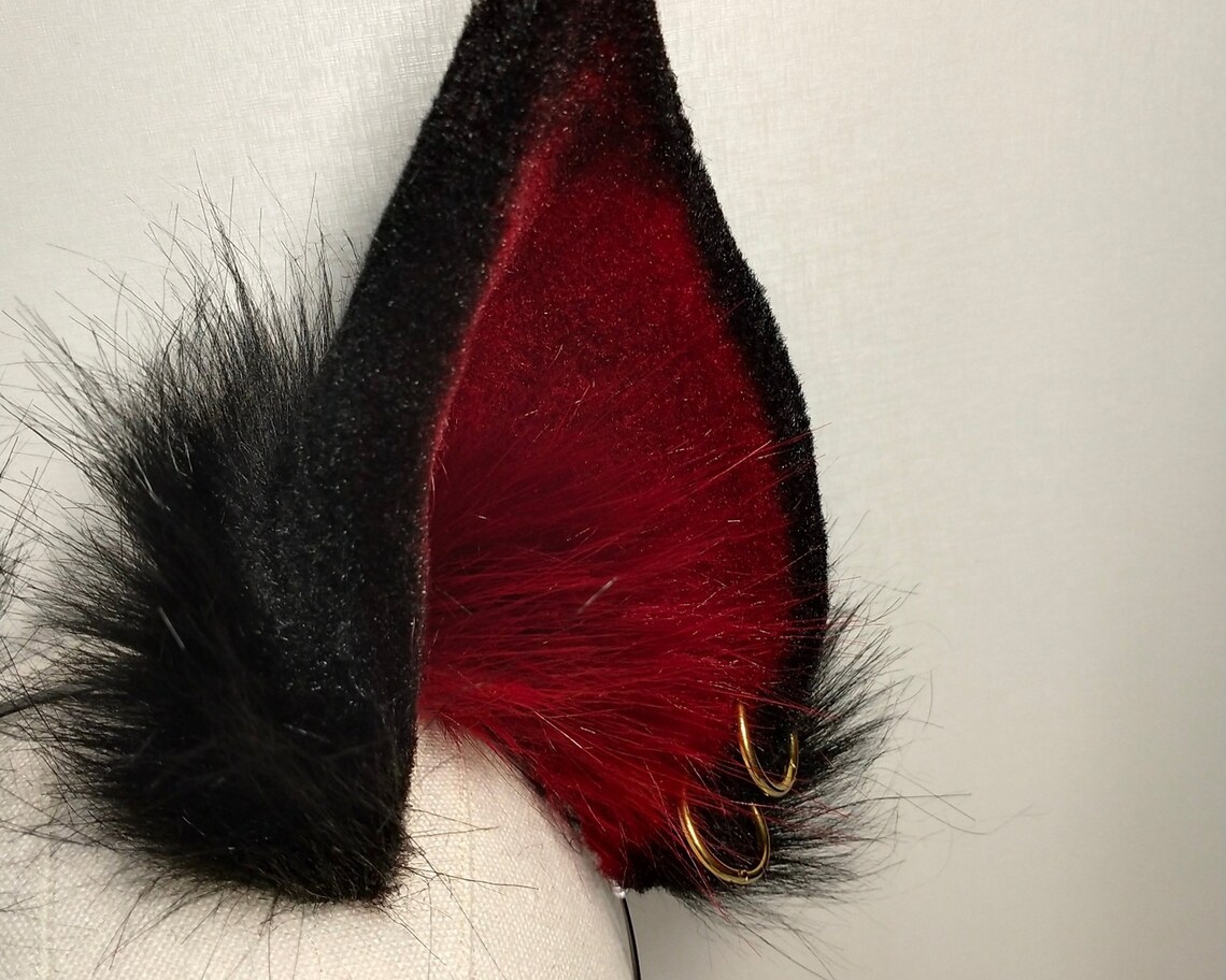 Wine Red Fox Earscute Luxury Realistic Wolf Ears - Etsy