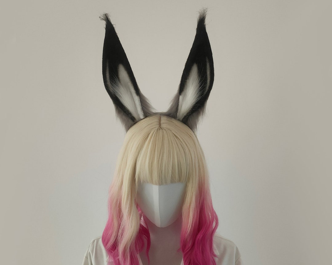 Black Rabbit Ears，cute Luxury Realistic Donkey Ears Headband,halloween ...