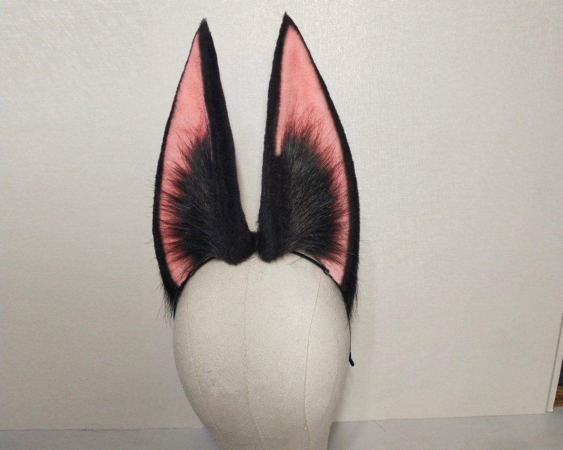 Black Wolf Earscute Luxury Realistic Fox Ears - Etsy