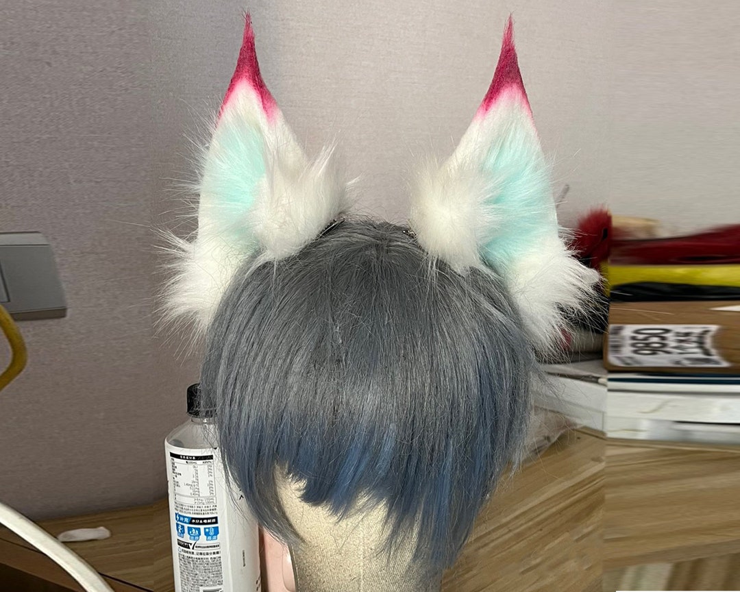 White Fox Ears，cute Luxury Realistic Wolf Ears Headband,halloween ...