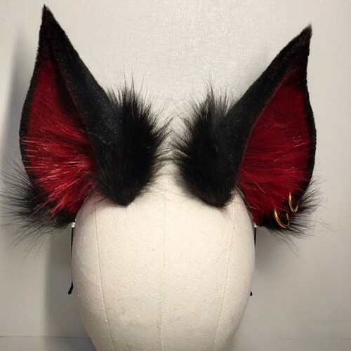 Wine Red Fox Earscute Luxury Realistic Wolf Ears - Etsy
