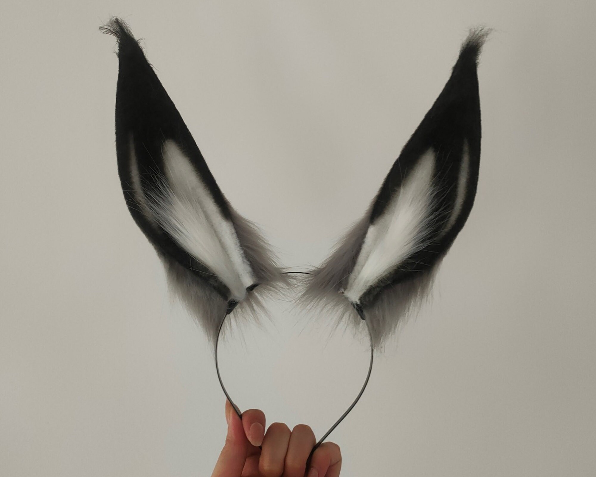 Black Rabbit Earscute Luxury Realistic Donkey Ears Headband,halloween ...