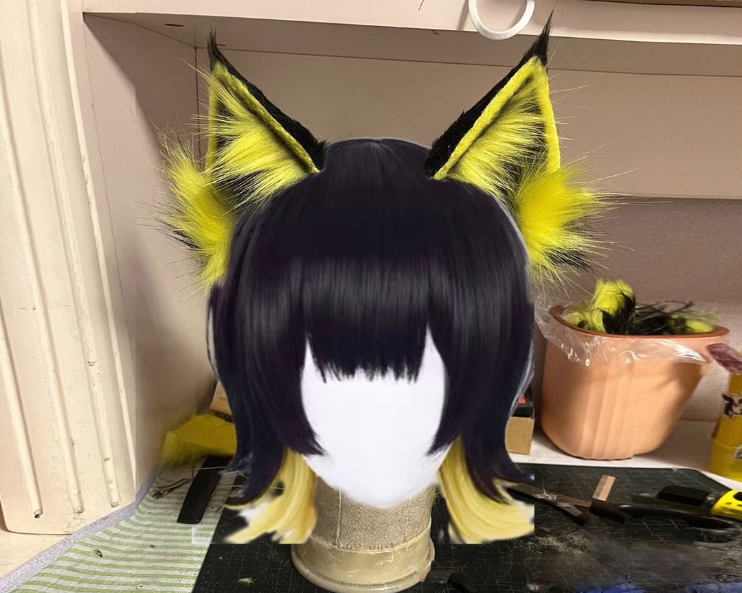 Yellow Bobcat Earscute Luxury Realistic Fox Ears Headband,halloween ...