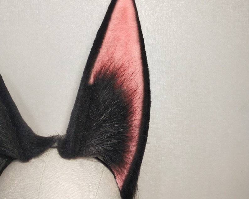 Black Wolf Earscute Luxury Realistic Fox Ears - Etsy