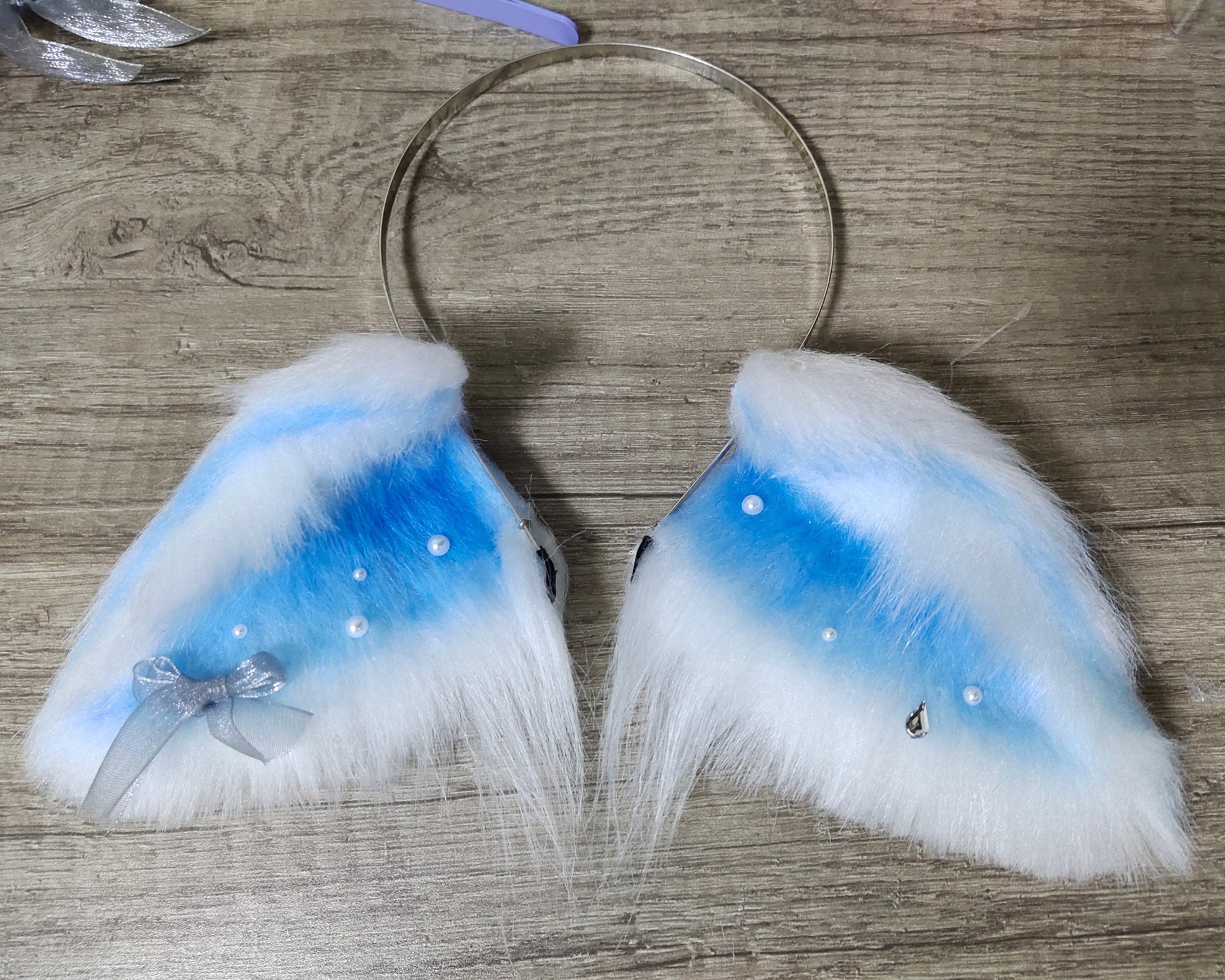 Blue Sheep Earscute Luxury Realistic Wolf Ears Headband,halloween ...