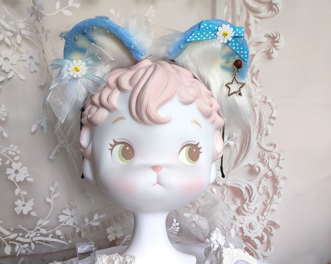 Blue Mouse Ears,，cute Luxury Realistic Hamster Ears Headband,halloween ...