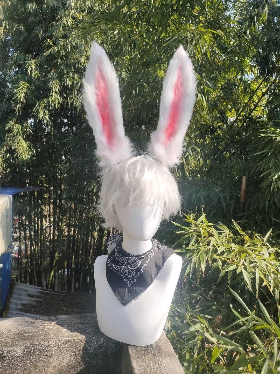 White Rabbit Earscute Luxury Realistic Donkey Ears Headband,halloween ...