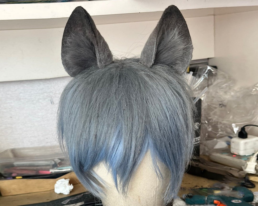 Gray Lion Ears，cute Luxury Realistic Dog Ear Headband,halloween Animal ...