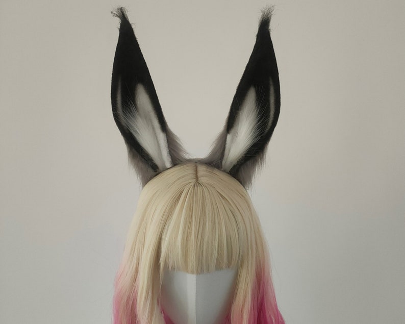 Black Rabbit Ears，cute Luxury Realistic Donkey Ears Headband,halloween ...