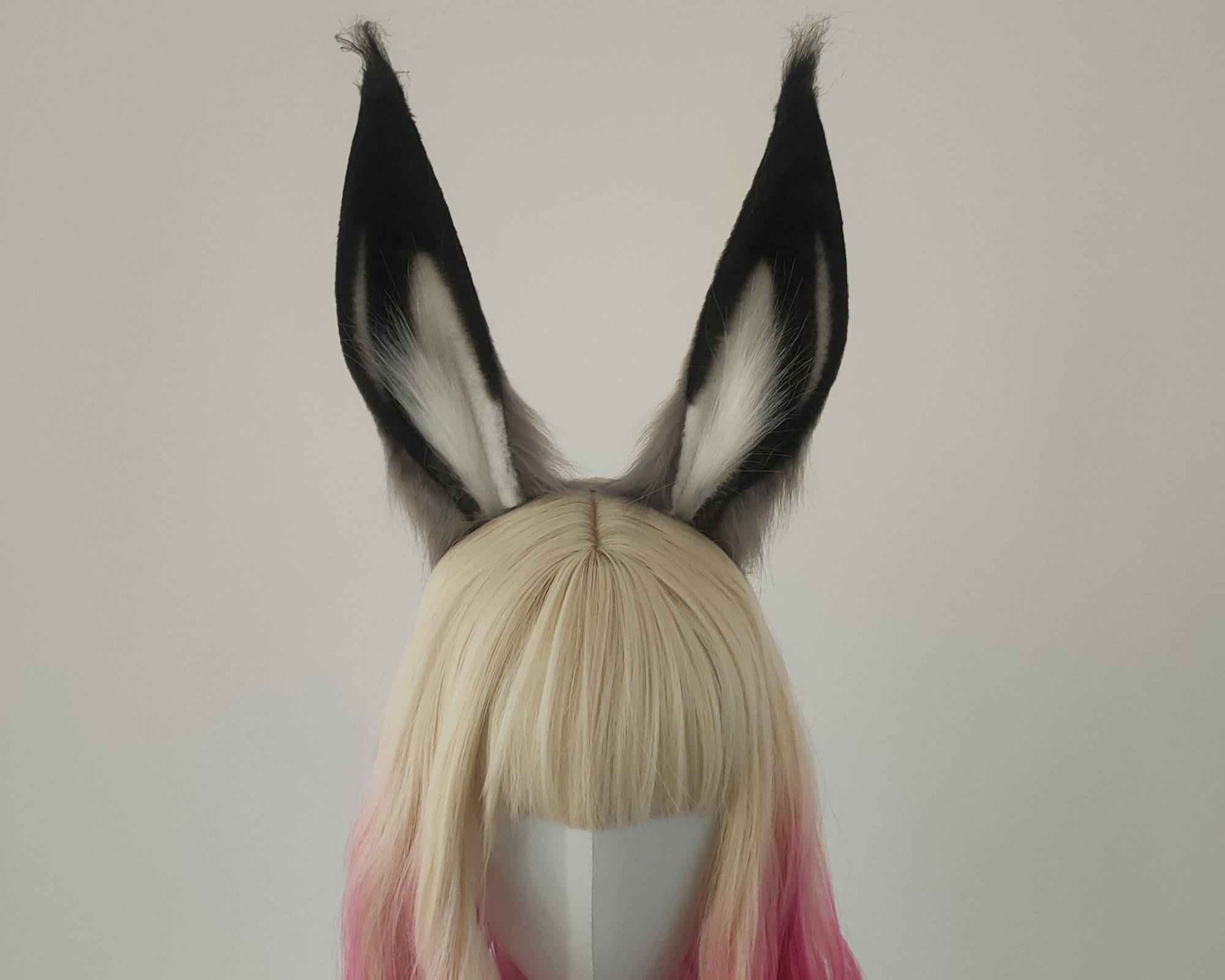 Black Rabbit Earscute Luxury Realistic Donkey Ears Headband,halloween ...