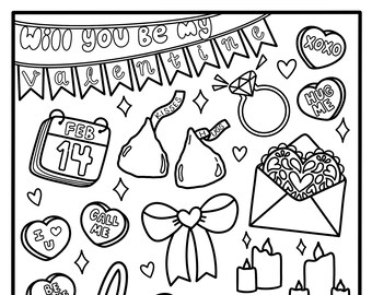 valentine chocolate box coloring page