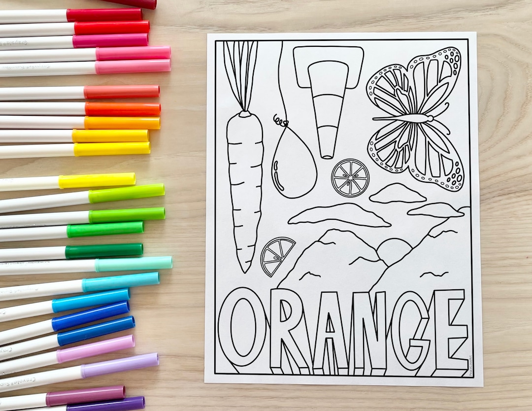 Orange Coloring Page - Etsy