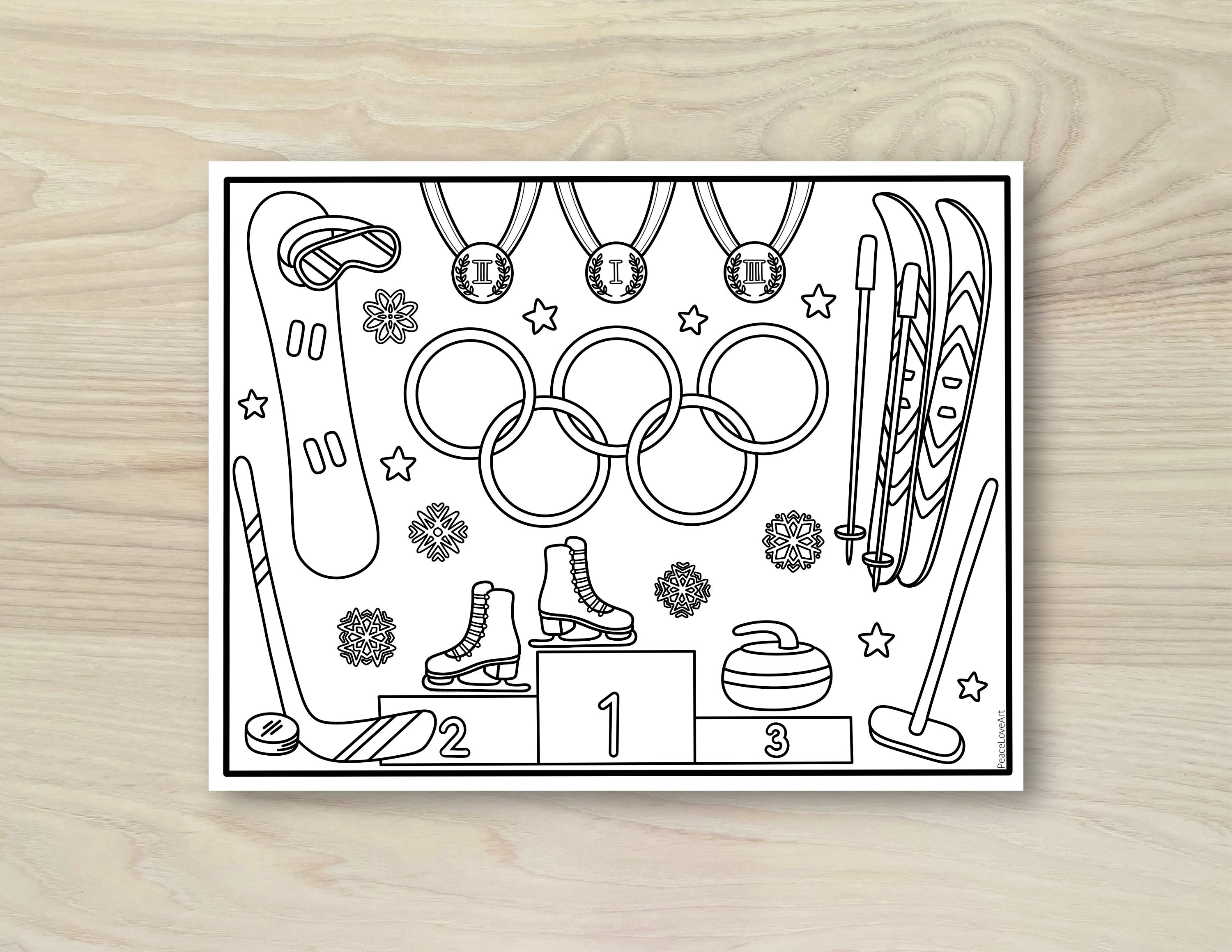 Olympics 2022 Hand Drawn Coloring Page - Etsy