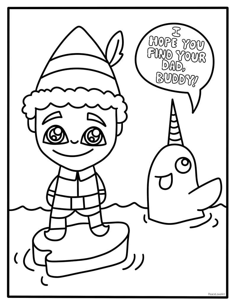Buddy the Elf Coloring Page - Etsy